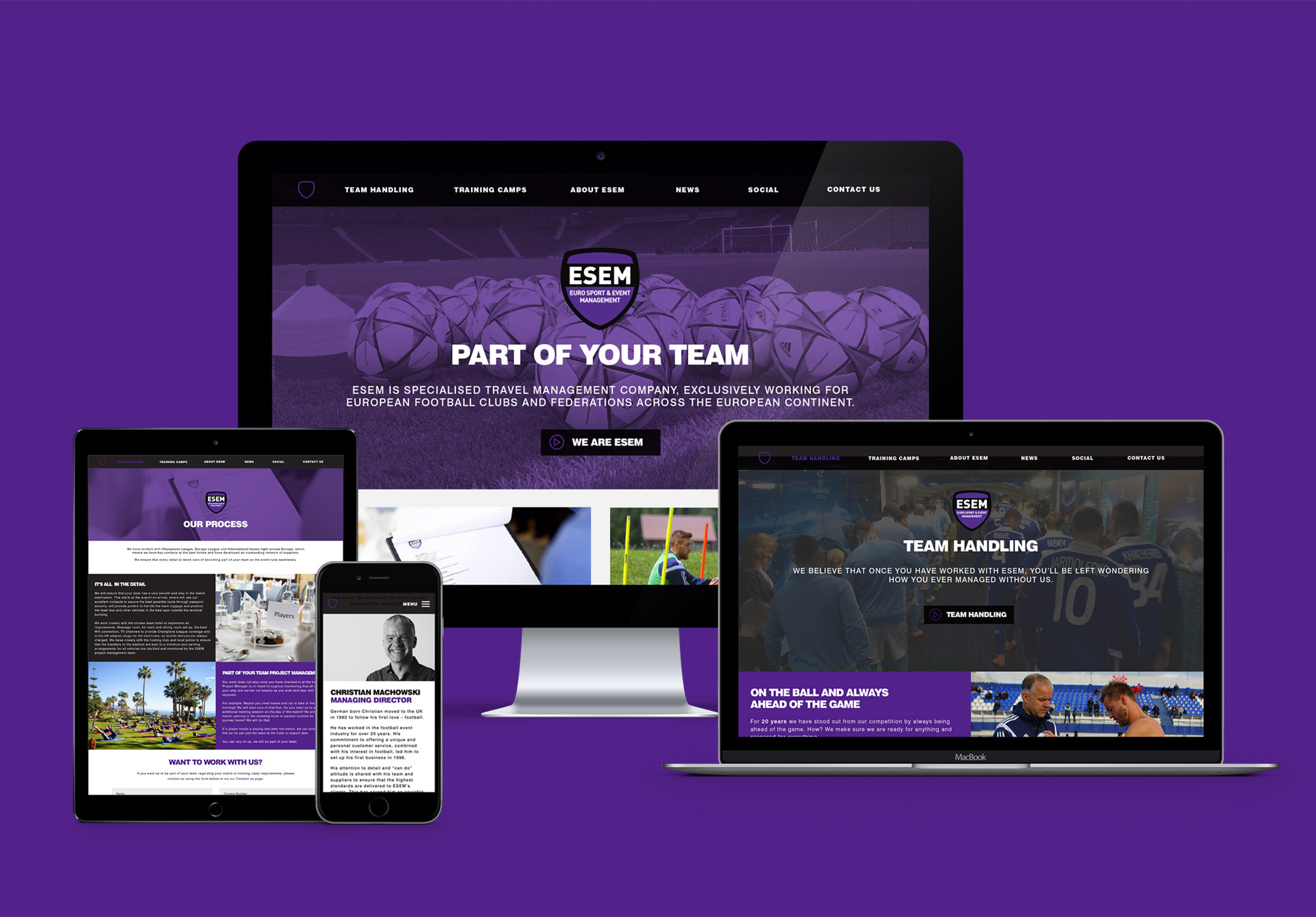 ESEM website design - Contrast Creative